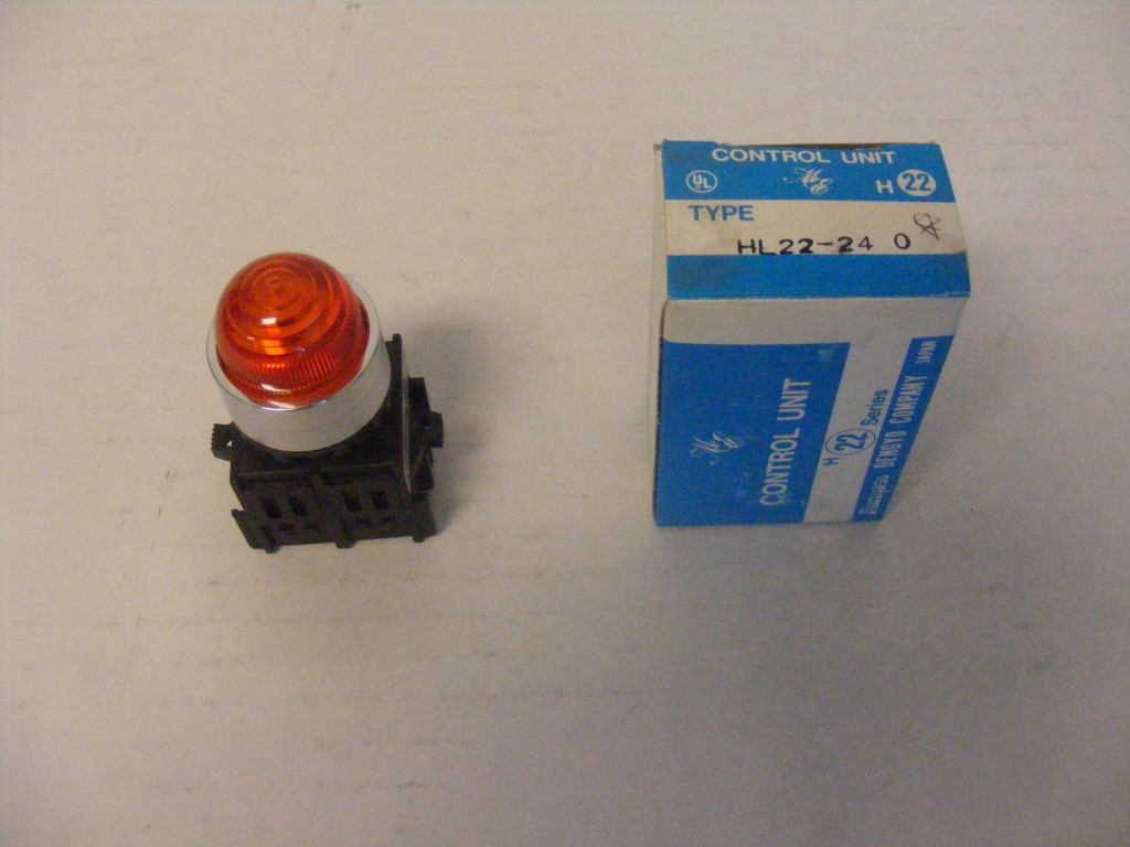 HL22-24O, Full Voltage Type Round Orange Pilot Light - Salinger Electric